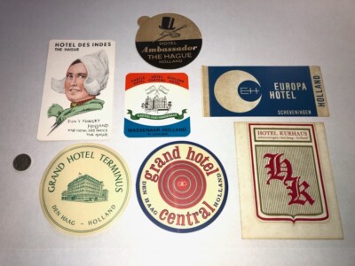 Vintage original '60s travel labels from Holland obtained by relatives ...