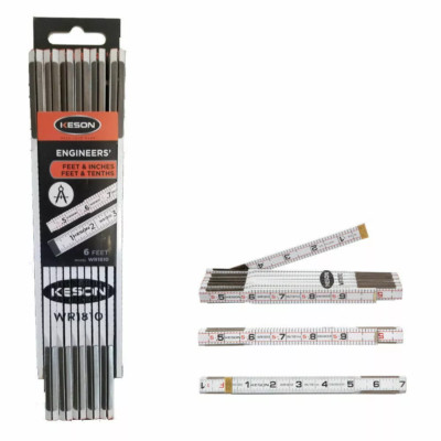 Keson WE1810 Six Foot Wood Folding Ruler - Tenths & Inches | eBay