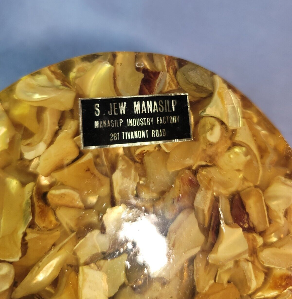 Shell Flakes w/Mother of Pearl Ashtray Handmade UNIQUE Cigarette ...