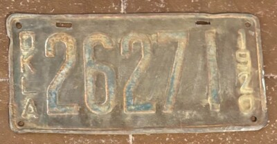 Oklahoma 1920 License Plate # 26271 | eBay
