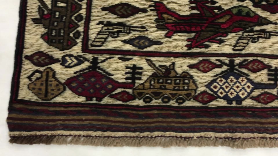 3' x 5' War Rug TANKS GUNS CHOPPERS Wool Handmade #P949 | eBay