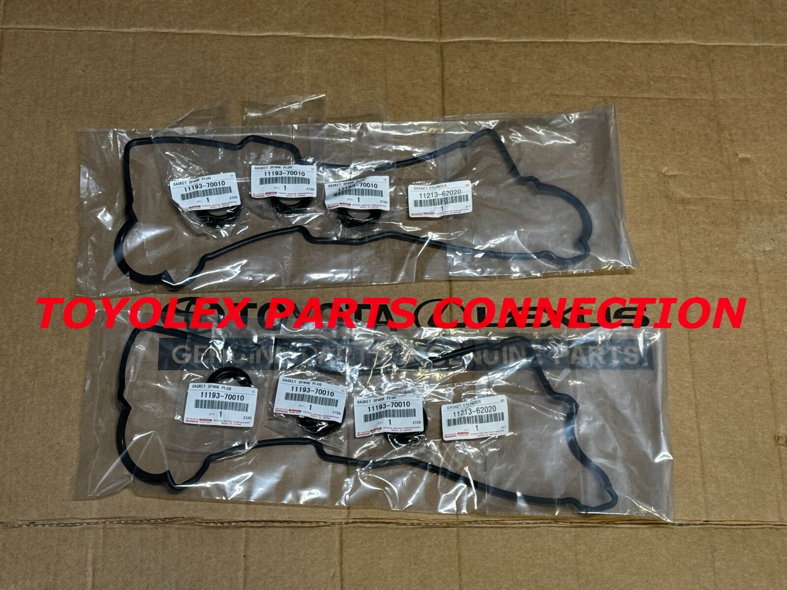 NEW GENUINE TOYOTA VALVE COVER GASKETS 11213-62020 & SPARK PLUG TUBE ...