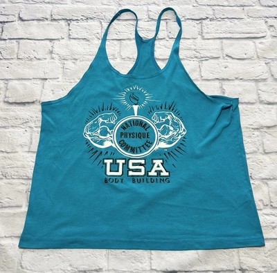NPC National Physique Committee Men’s Tank Top Large Blue Body Building ...