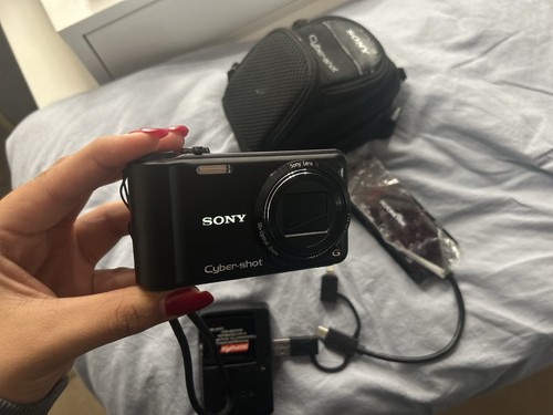 Sony CyberShot Sony Lens 10x Optical Zoom Digital Camera Silver Black w ...