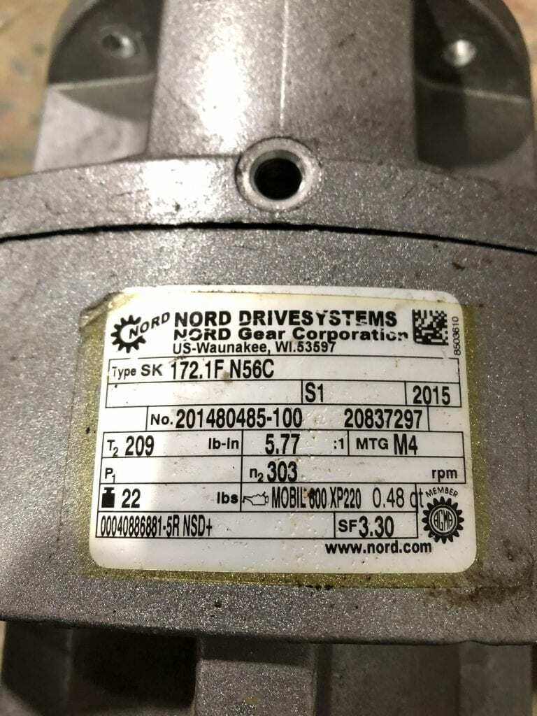 Nord SK 172.1F N56C Inline Speed Reducer 5.77:1 303RPM | eBay