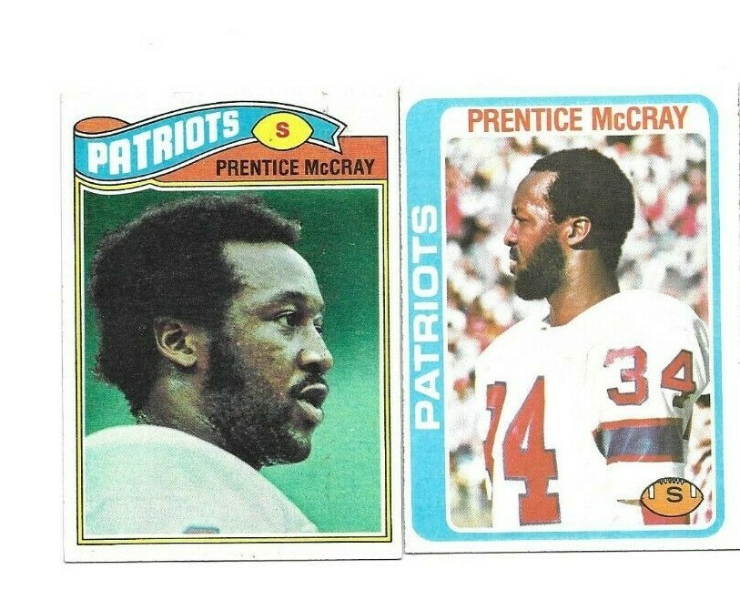 NEW ENGLAND PATRIOTS BORN IN STOCKTON CA 2 PRENTICE MCCRAY OLD FB CARDS ...