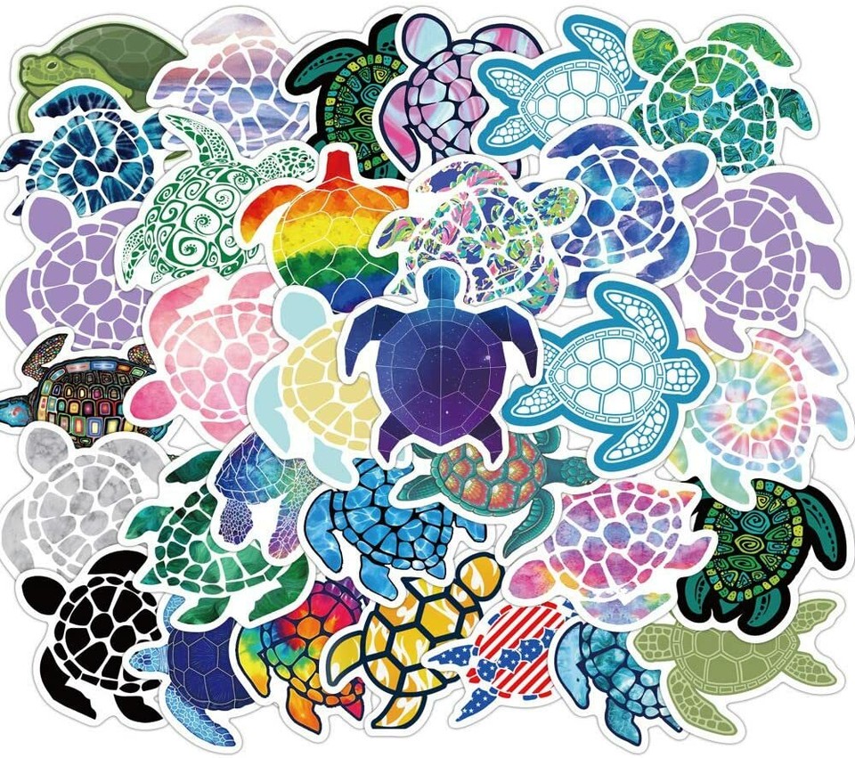 40Pcs Sea Beach Turtle Ocean Stickers Water Bottles Laptop Aesthetic ...