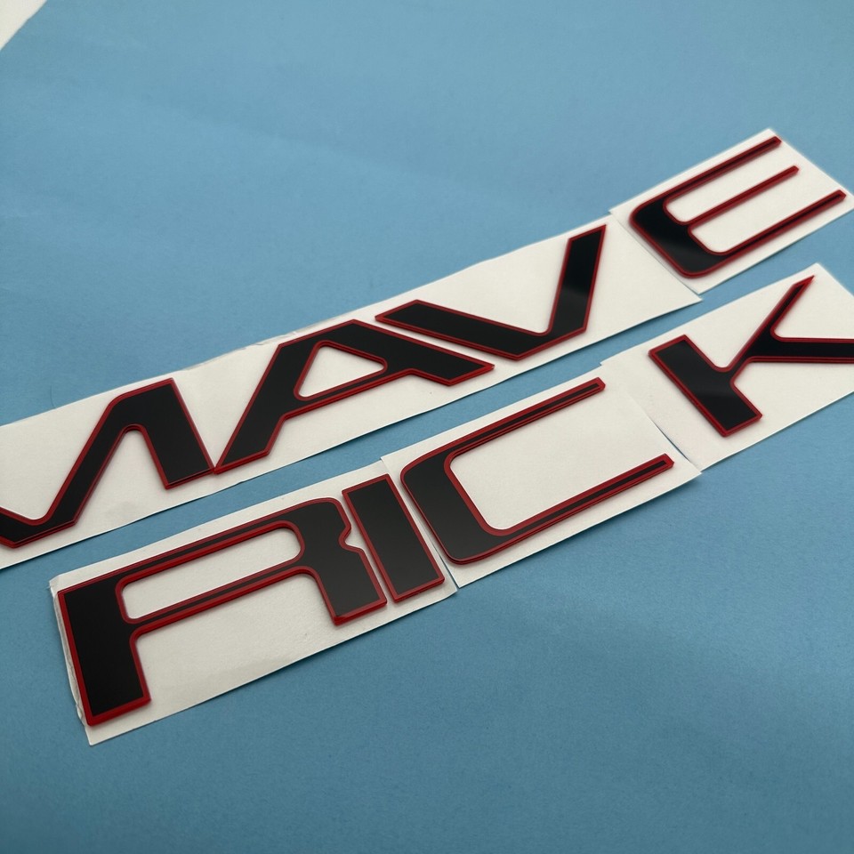 3D Black Red Outline Rear Tailgate Insert Letters Emblems For 2022-2024 ...