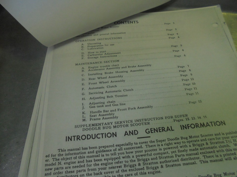 Vintage Reprint of a Hiawatha Super Doodle Bug Service Manual 24-5501 C ...