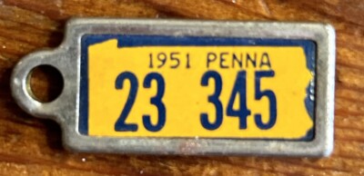Disabled Veterans Mini License Plate 23 345 Key Chain Ring PENNSYLVANIA ...