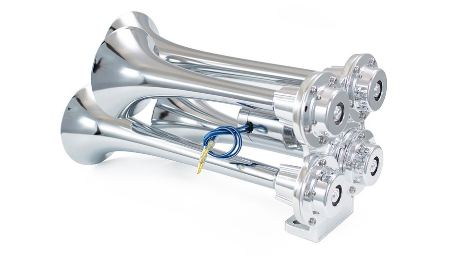 HornBlasters Caboose Chrome Loud Compact 4-Chime Air Horn - 12V | eBay