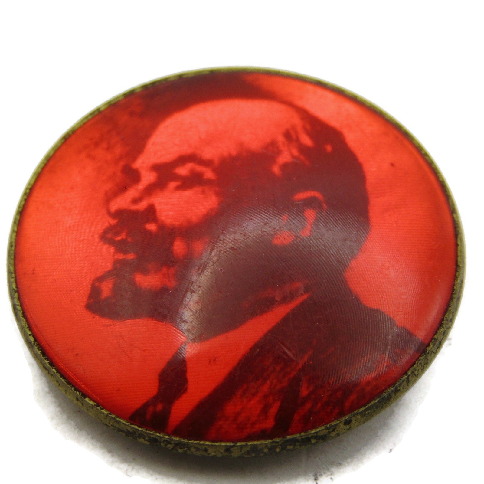 Vladimir Lenin Portrait Profile Pin Rare Translucent Red Design USSR ...