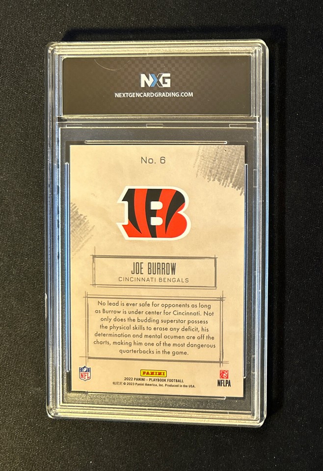 Joe Burrow 2022 Playbook Sketchbooks Foil/Prizm #6 Graded NXG 10 Gem ...