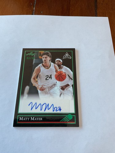 2022 SP #/50 MATT MAYER GREEN AUTOGRAPH #BA-MM2 LEAF RC ROOKIE ...