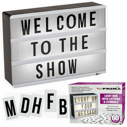 A6 LIGHT UP LETTER BOX CINEMATIC LED SIGN WEDDING PARTY CINEMA PLAQUE ...