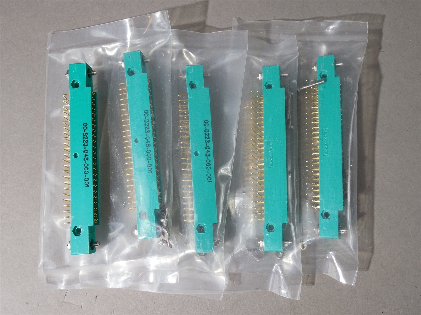 Lot of 5 Elco Connector 48 Gold Tuning Fork Contacts 00-8223-0480-00 ...