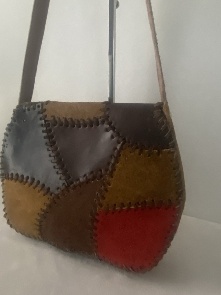 Artisan Genuine Leather Suede Patchwork Shoulder Bag Purse Boho Hippie ...