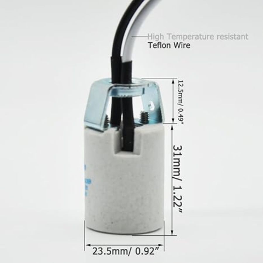 Socket, Ceramic Chandelier Socket Bulb Lamp Holder, Light Socket - 10 ...