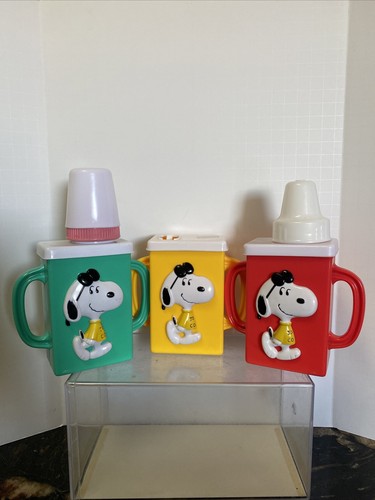 Z 3 Vintage 1971 Danara Toddler Snoopy Joe Cool Juice Box Holder Sippy ...
