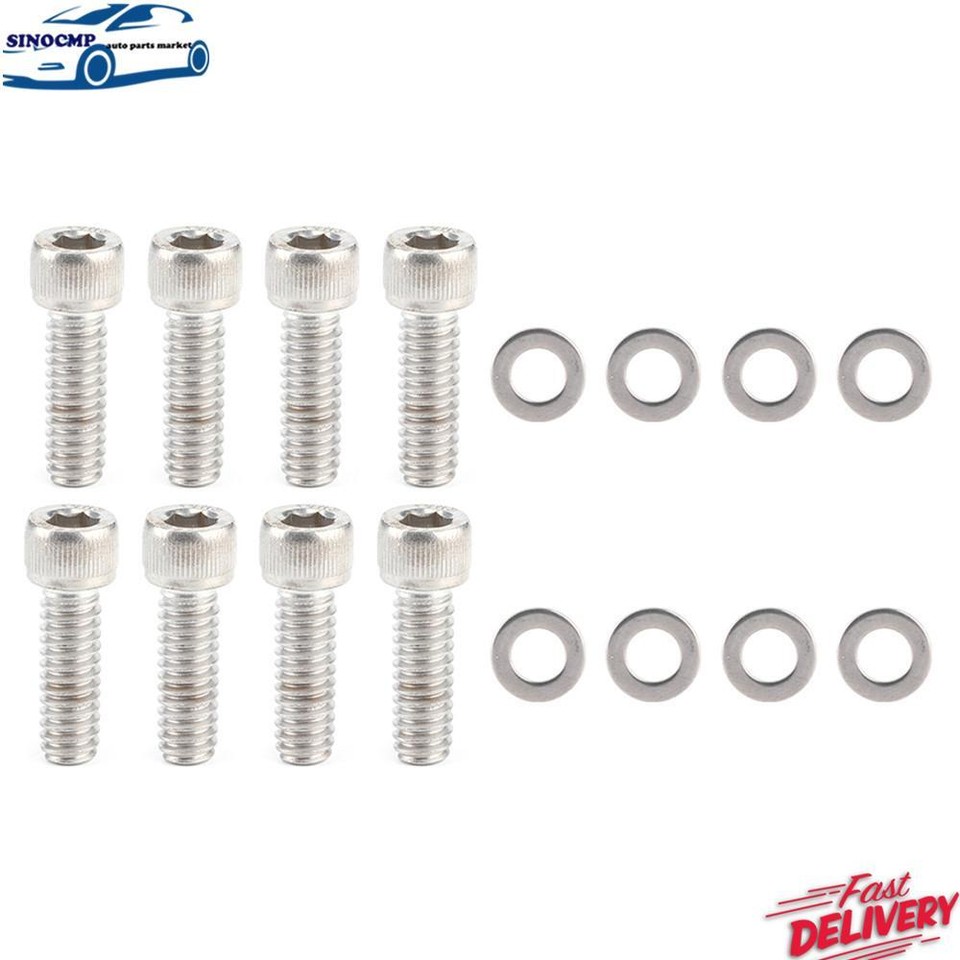 8PCS SBC Valve Cover Bolts Stainless Steel Kit Block For Chevy 283 327 ...