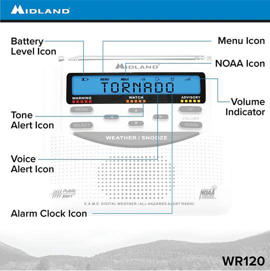 Midland WR120 NOAA Weather Alert Radio & Strobe | eBay