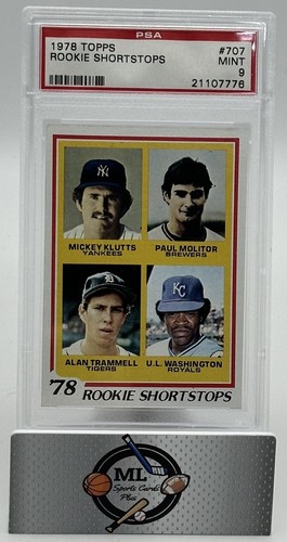 1978 Topps Rookie Shortstops #707 Paul Molitor Alan Trammell PSA 9 | eBay