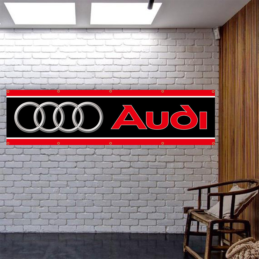Audi Flag 2x8FT Banner Logo Racing Car Show Flags Garage Wall Decor ...