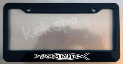 Truth Fish Eats Darwin Fish Glossy Black License Plate Frame | eBay