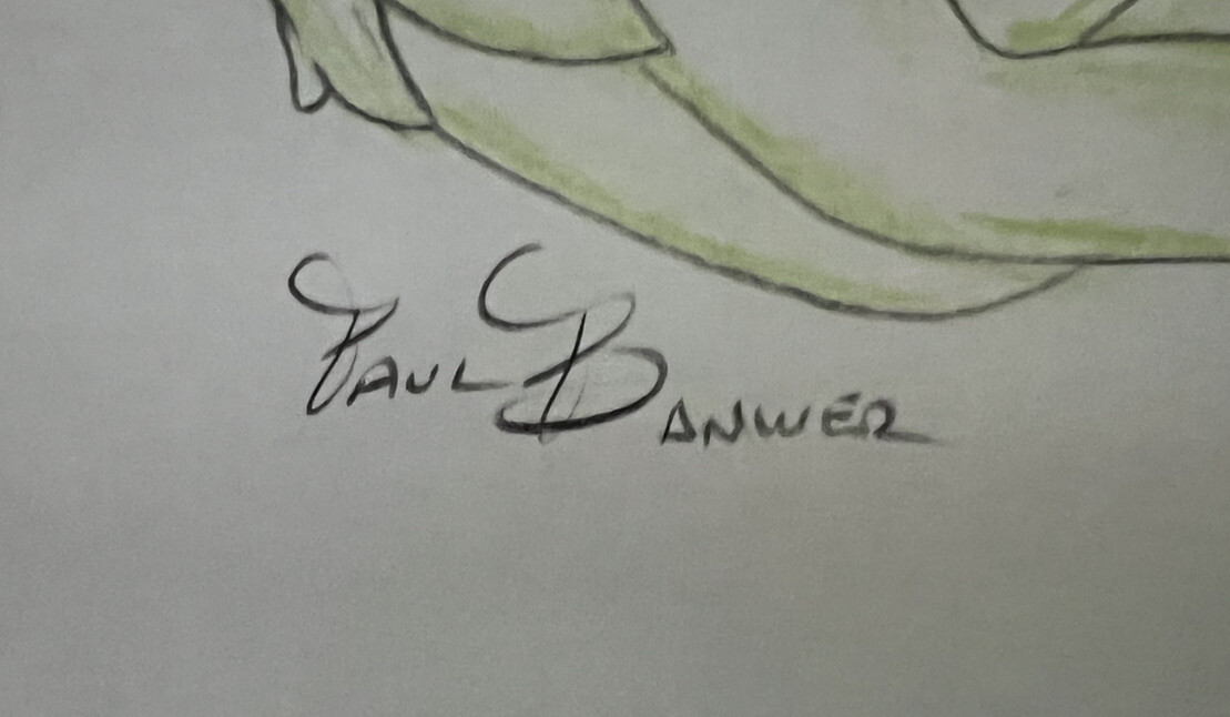 Art Of Disney Tinkerbell 2 Color Line Drawing Signed By Artist Paul ...