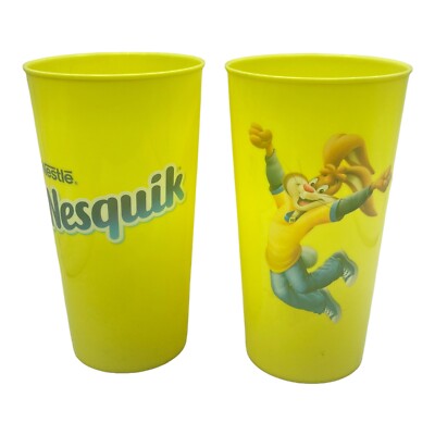 Nestle Nesquik Bunny Set of 2 Plastic Yellow Tumbler Cups Quik | eBay