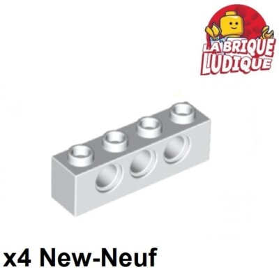 Lego Technic 4x Brique Brick 1x4 hole 3 trous blanc/white 3701 NEUF | eBay
