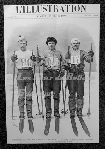 SKI COUREURS FINLANDAIS SOULIER A NEIGE FINLAND SKI document gravure ...