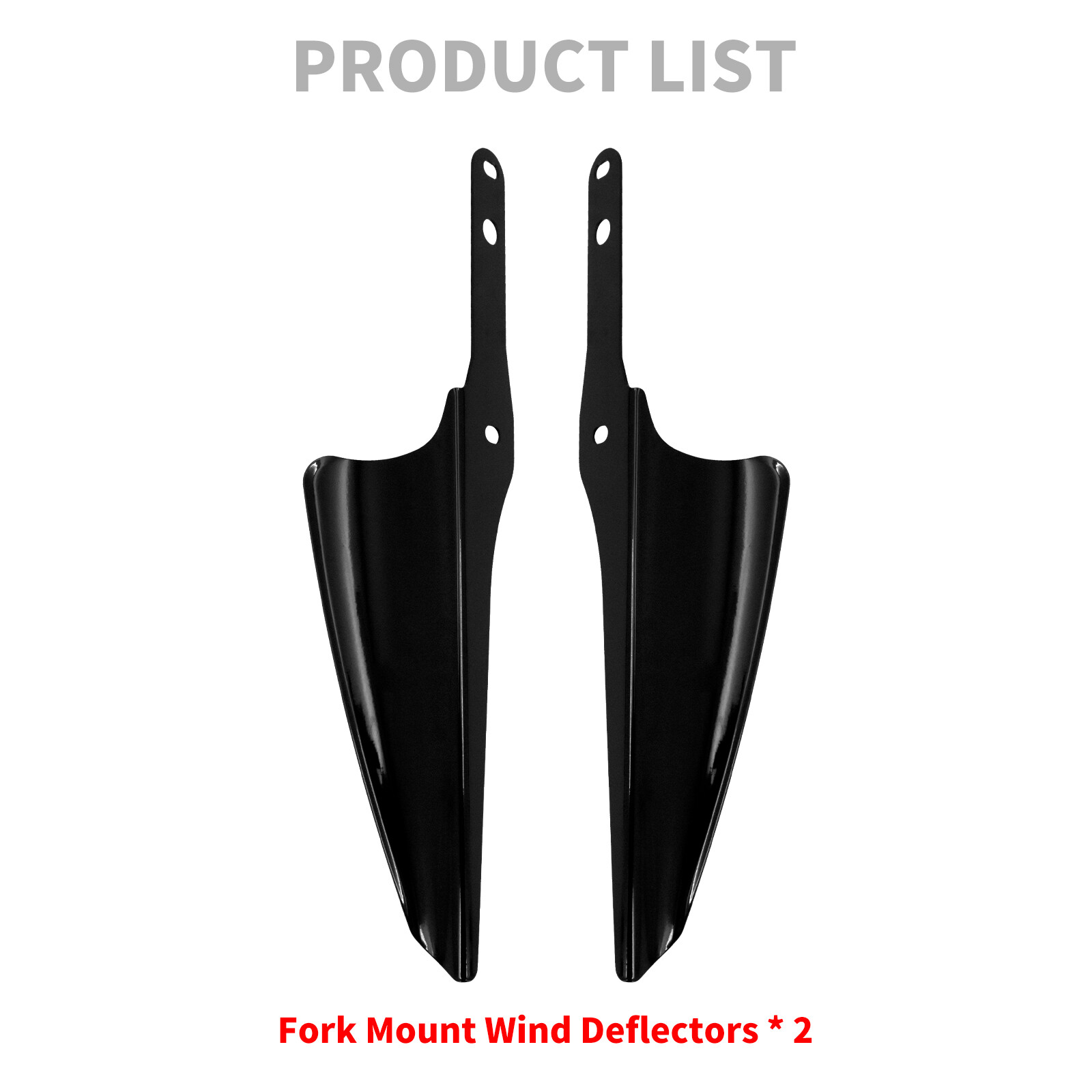 Black Front Fork Mount Wind Deflectors Fits For Harley Street Road ...