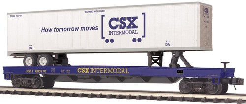 MTH PREMIER CSX FLAT W/48 FT CXS TRAILER 20-95703 #603777 658081471792 ...