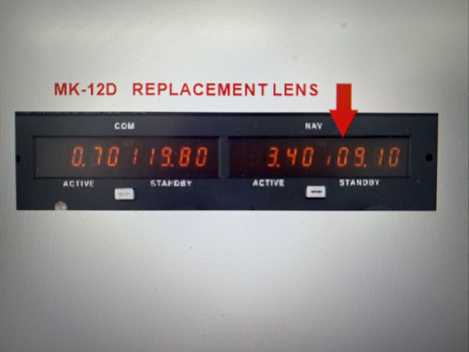 Narco MK-12D Replacement Lens Nav / Comm Gray MK-12 MK12 MK 12 Made In ...
