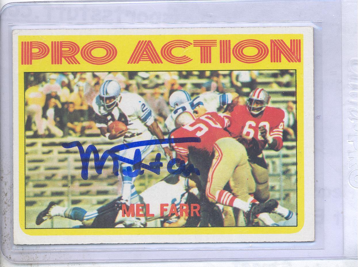 Mel Farr 1972 Topps #250 Autographed Football Card Detroit Lions UCLA ...