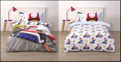 Licensed Nintendo MarioKart MARIO KART 2 in 1 DOUBLE Bed Quilt Cover ...