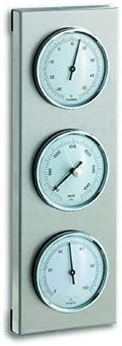 TFA 20.2034.02 White Scale 3 Dial Outdoor Analogue Barometer Weather ...