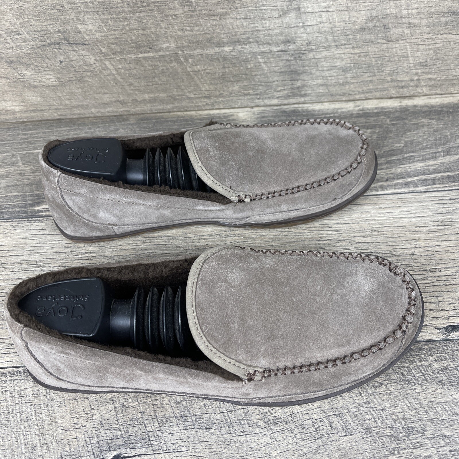 LL Bean Mountain Slippers Moccasin Suede Berber Fleece 301052 Mens Size ...