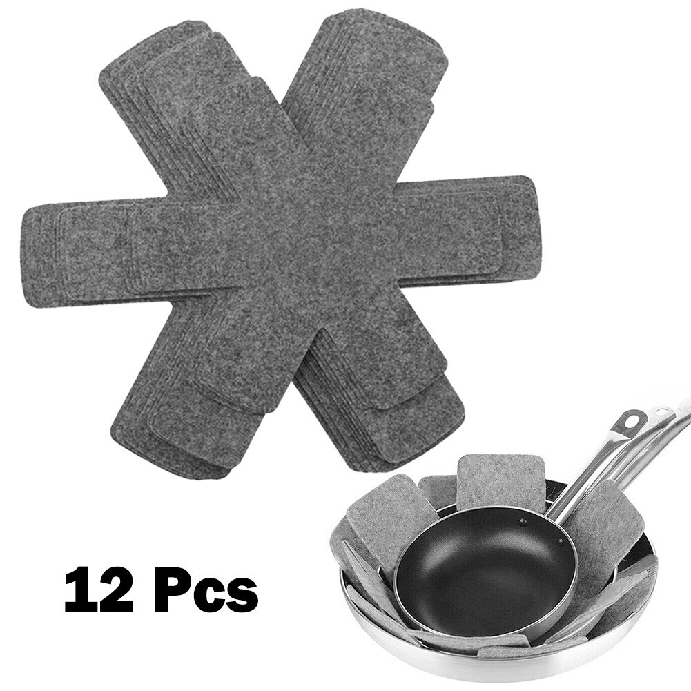 Pans Pads Protectors Pads Durable Grey Kitchen Tools 3 Size Cookware ...