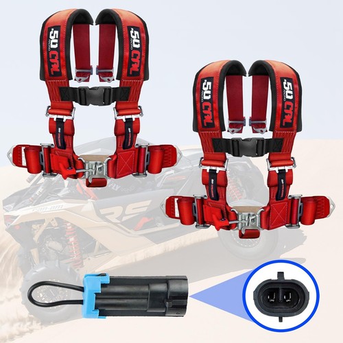 PAIR of 4 Point Safety Harnesses 2" w/Bypass Plug Fits CAN-AM Maverick ...