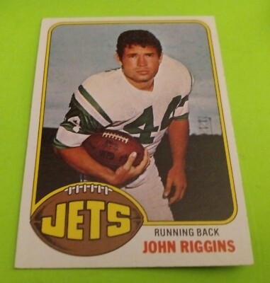 1976 John Riggins Topps NFL Football Card #305 New York Jets HOF NM | eBay