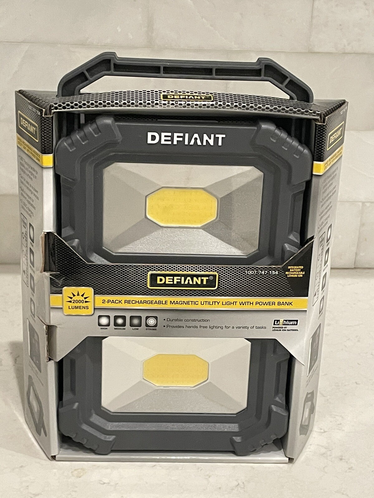DEFIANT 2000 Lumen Rechargeable Magnetic Utility Light with Power Bank ...