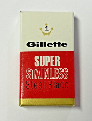 Gillette Double Edge Razor Vintage Super Stainless Blade NEW Sealed (1 ...