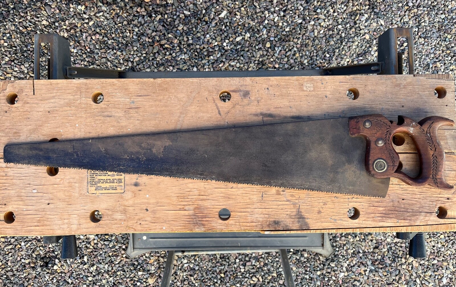 Antique Simonds Mfg Warranted Moon & Star Cross Cut Hand Saw Pat. Dec ...