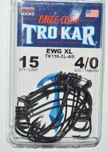 trokar eagle claw ewg xl extra wide gap hook tk110-xl-4/0 size 4/0 ...