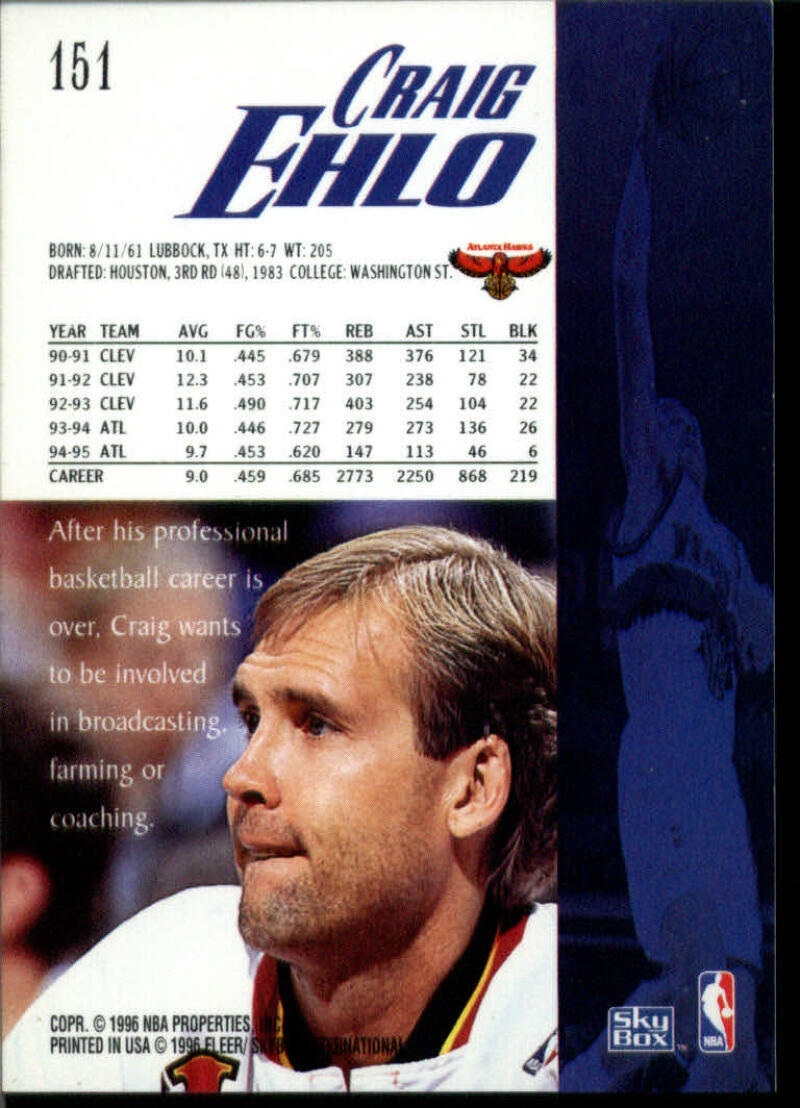 1995-96 Skybox Premium - #151 Craig Ehlo for sale online | eBay