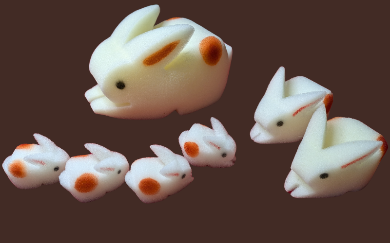 3D MULTIPLYING RABBITS, 7 PC. SPONGE BUNNIES | eBay