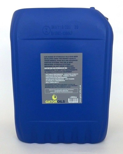 20 litres Gator ISO 46 Hydraulic Oil VIRGIN Grade DIN 51524 part 1 and ...