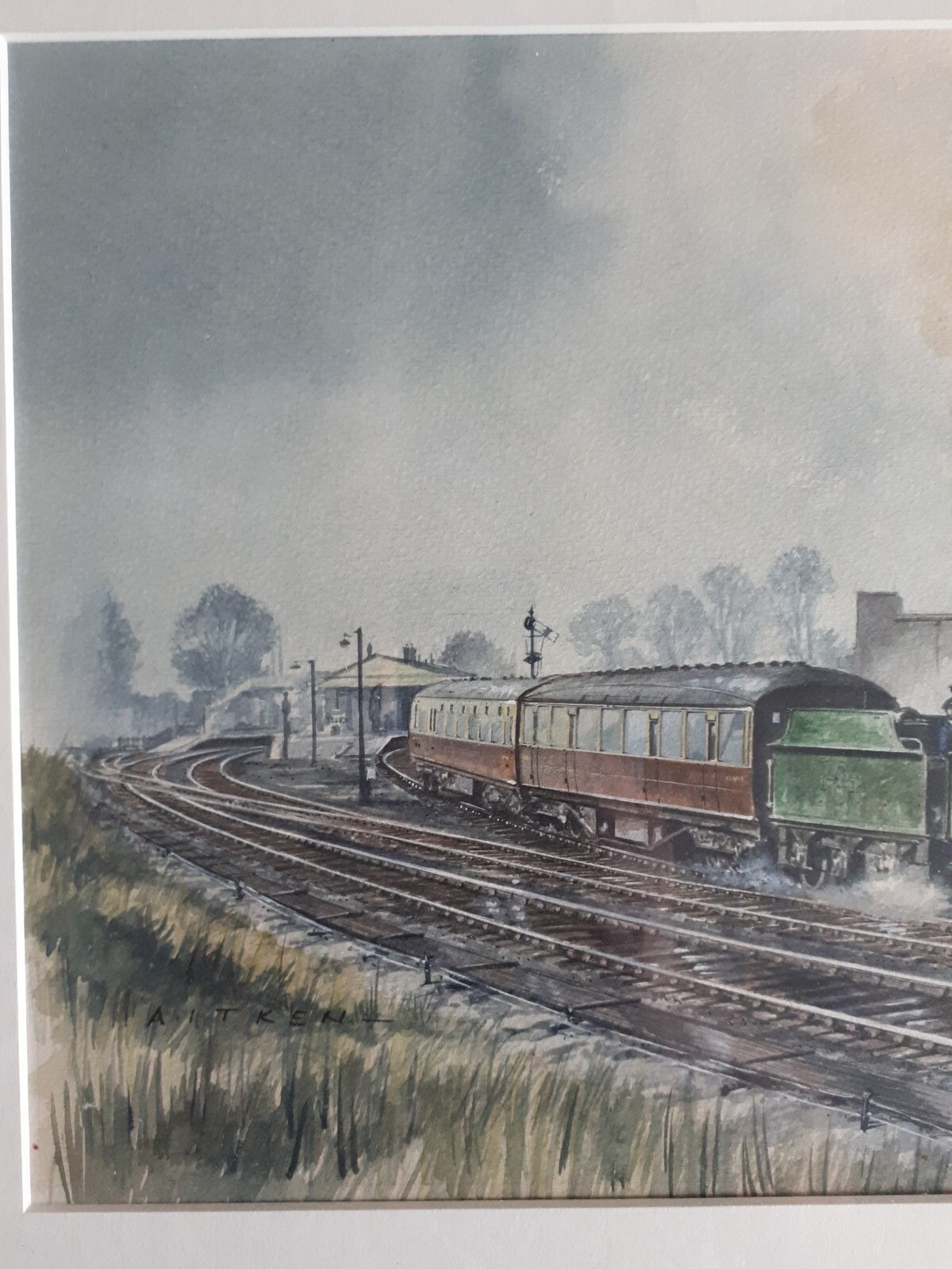 Kenneth C Aitken GAvA Original Watercolour Painting Locomotive 2210 ...
